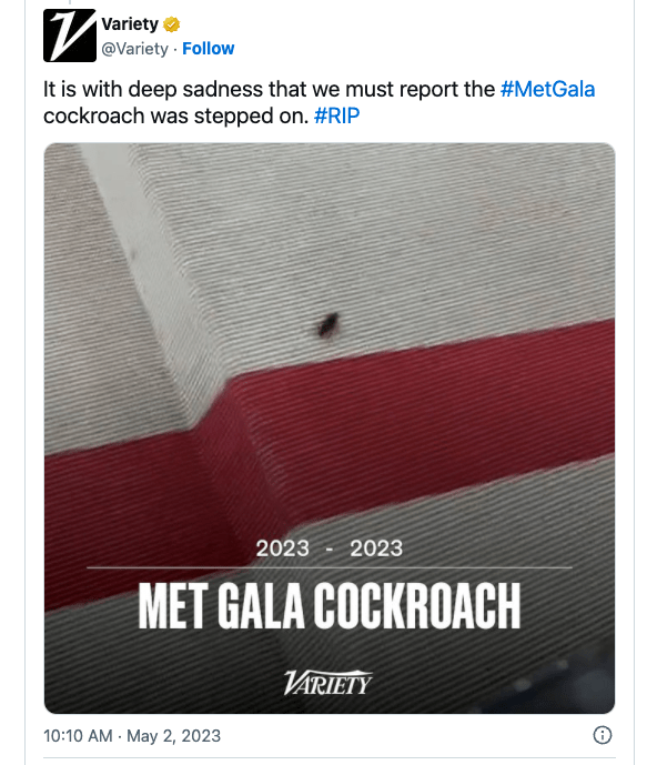 A Cockroach Stole The Show At The Met Gala In Viral Red Carpet Moment