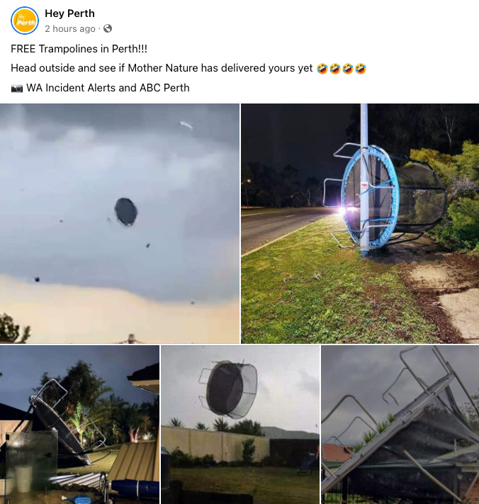 Perth Weather: Trampolines Go Wild As Severe Storm Sweeps Over Southern WA